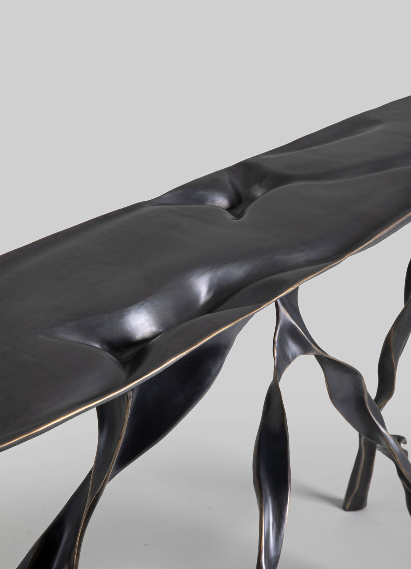 Viya - Handmade Under The Banyan Console Table in Brass